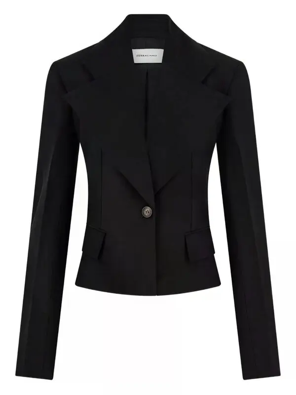 FERRAGAMO Cropped Blazer - Black