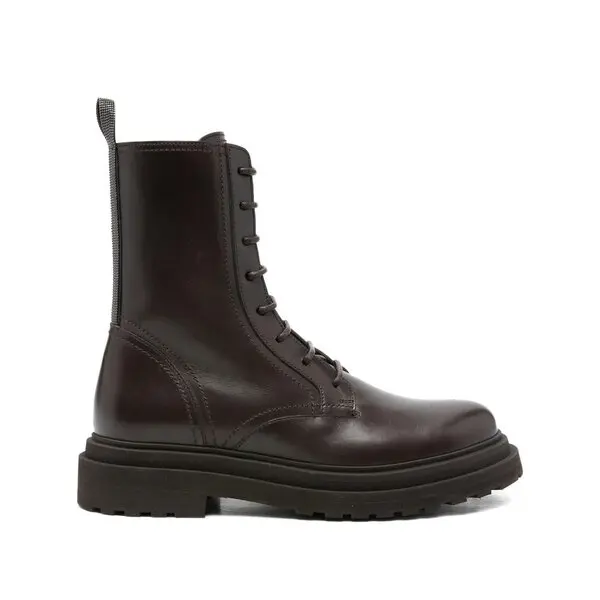 Brunello Cucinelli Lace-up Leather Boots