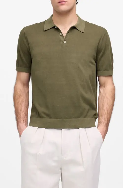 Madewell Garment Dyed Three Button Polo Sweater - Pressed Sage