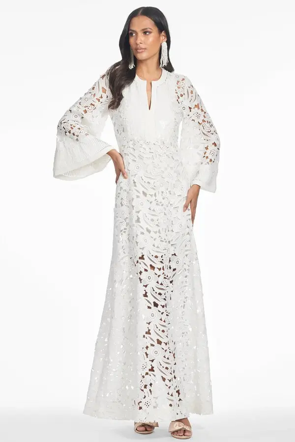 Sachin & Babi Cynthia Floral Lace Gown With Sequins