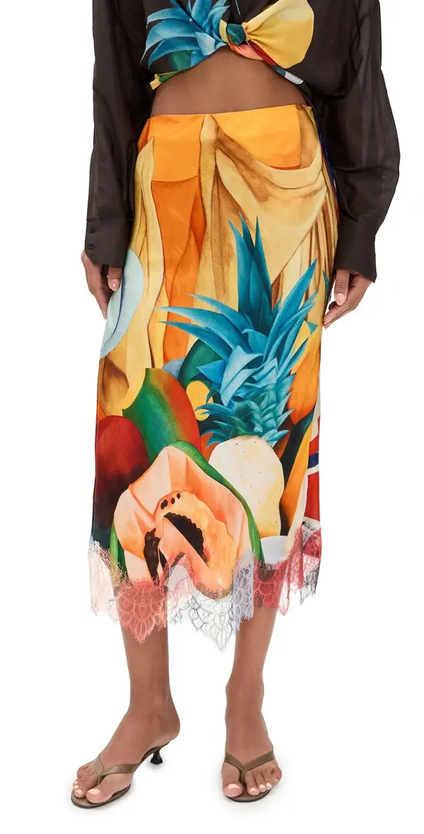 DONDE ESTEBAN Silk Long Skirt - Multi