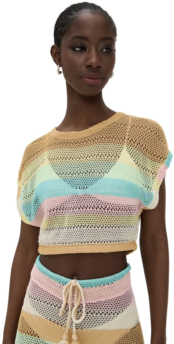 PQ Renee Striped Knit Crop Top