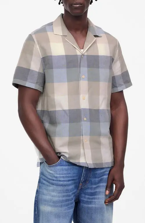 Madewell Short Sleeve Button-up Shirt In Cotton-linen Blend