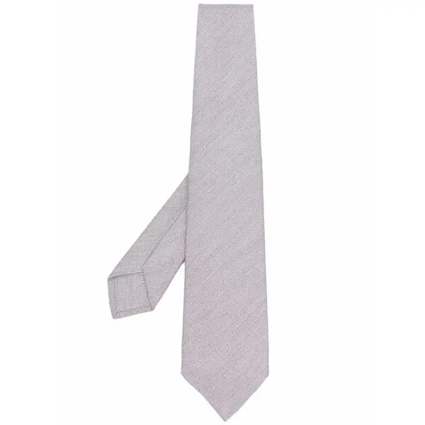BARBA NAPOLI Pointed Tip Neck Tie - Grey