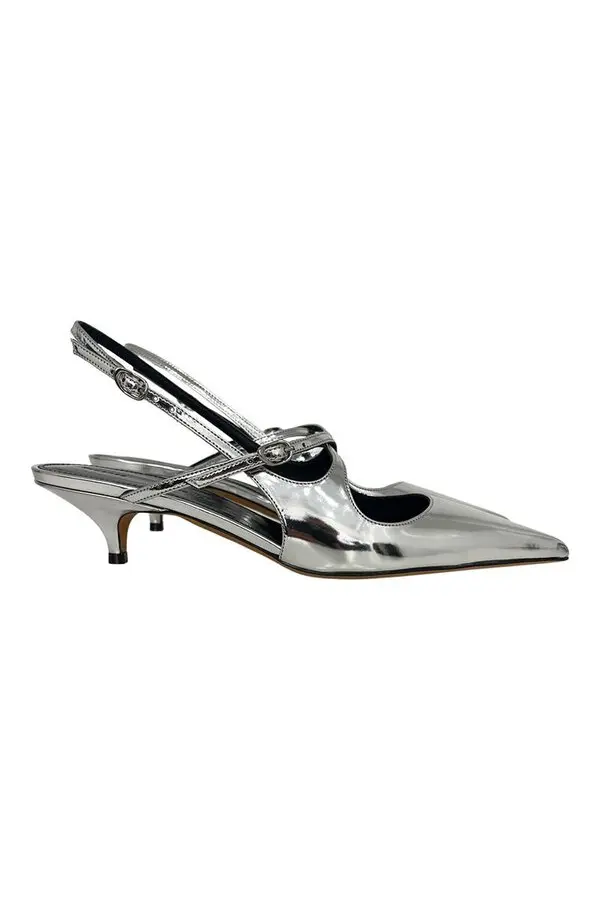 Proenza Schouler Slash Crossover Slingback Pumps - Grey