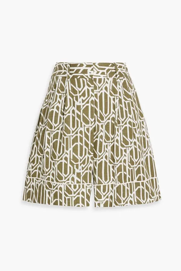 Diane Von Furstenberg Printed Woven High-rise Shorts