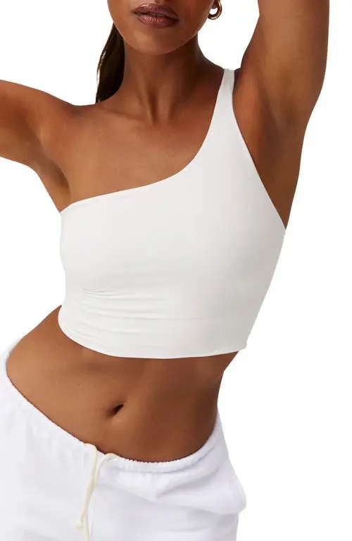 NOODY Seamless One-shoulder Top - Ivory