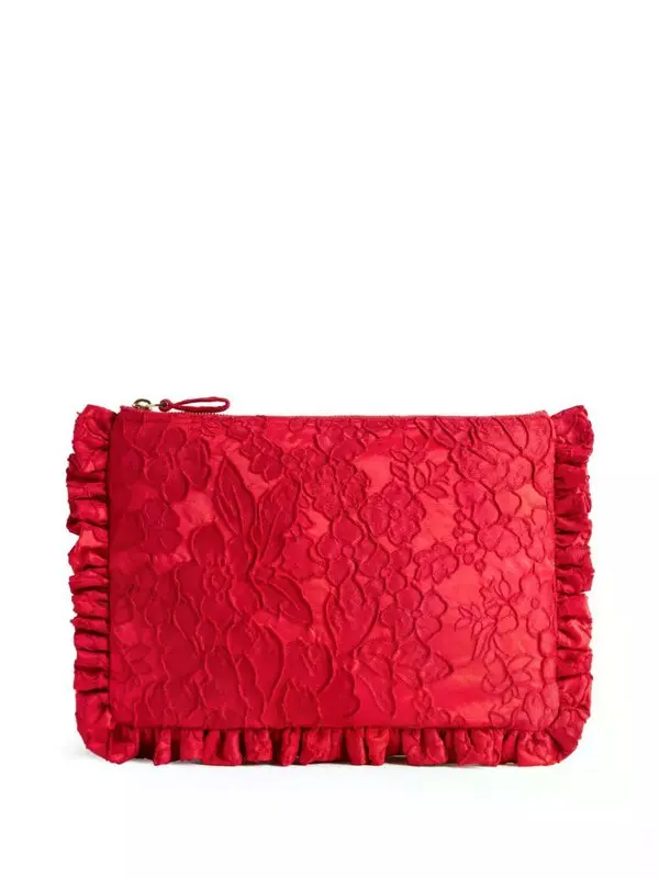 La DoubleJ Floral-lace Clutch Bag - Red