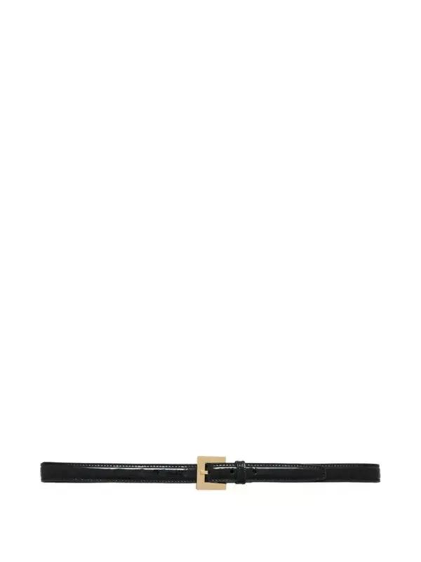 ANINE BING Patent-leather Belt - Black