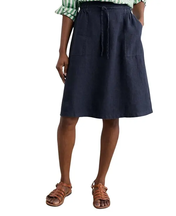 SEASALT CORNWALL Relaxed A-line Linen Skirt