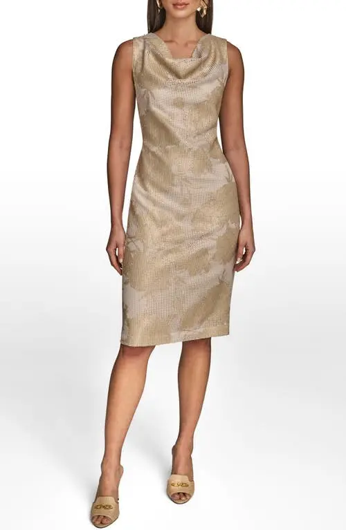 Donna Karan New York Sequin Sleeveless Mesh Sheath Dress