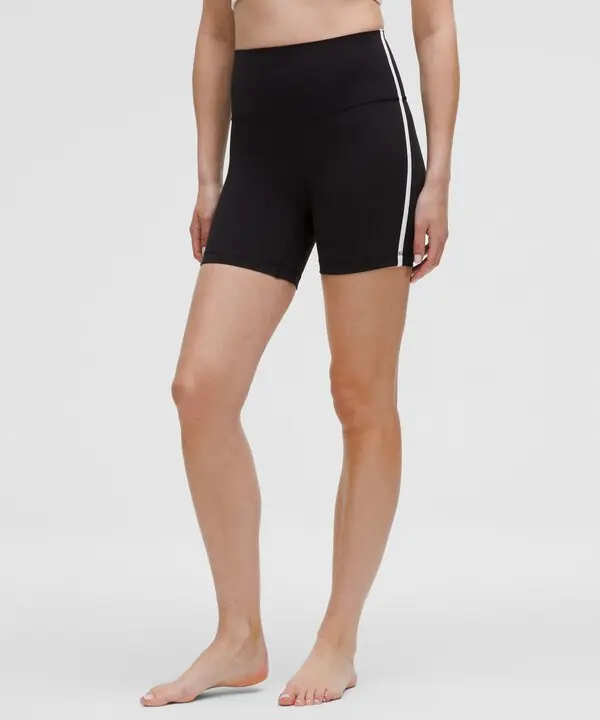 Lululemon Align™ High-rise Side-stripe Short - Black/white