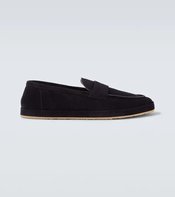 Brunello Cucinelli Suede Penny Loafers - Blue