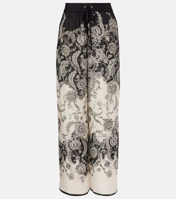 Zimmermann Rhiannon Paisley Silk Wide-leg Pants - Multicoloured