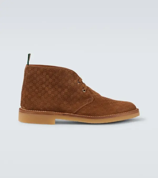 Gucci Gg Suede Desert Boots