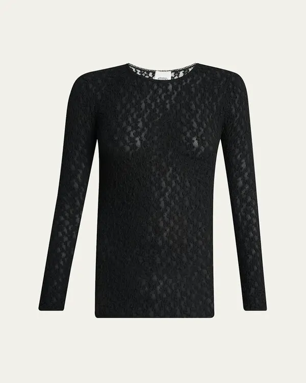 Isabel Marant Gaelle Floral Stretch Lace Top - Black