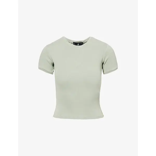 REPRESENT Initial Ribbed Stretch-cotton T-shirt - Desert Sage