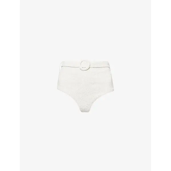 OCEANUS Athena High-rise Beaded Bikini Bottoms