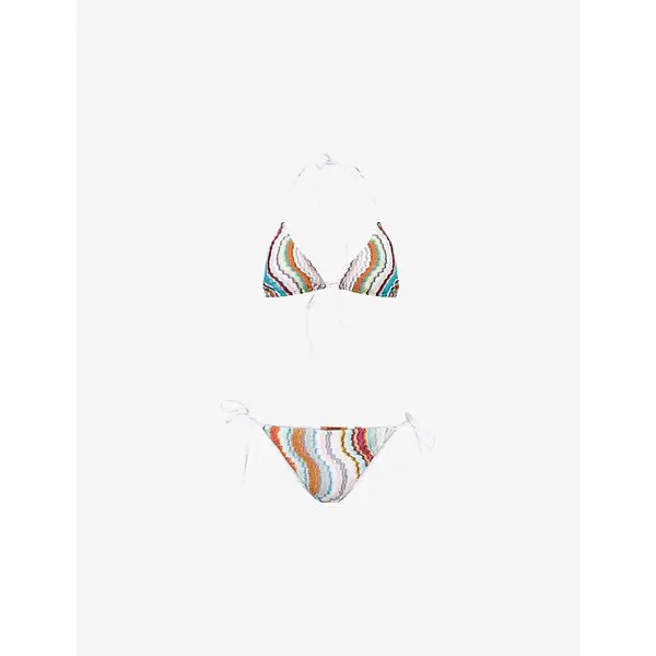 Missoni Wave Metallic-knit Bikini Set - Multicolor W/white Base