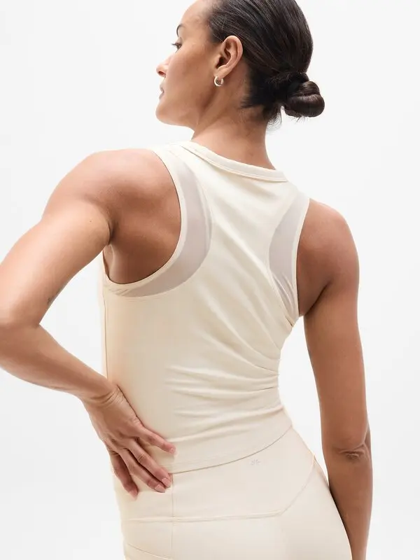 Athleta Transcend Racerback Mesh Tank - Bone