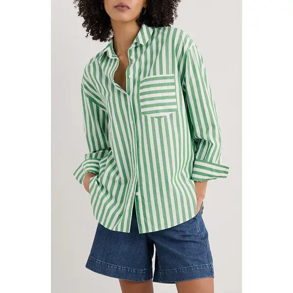 SEASALT CORNWALL Sea Path Oversize Organic Cotton Poplin Shirt