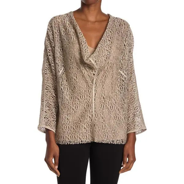 Akris Roman Numeral Cowl Neck Blouse