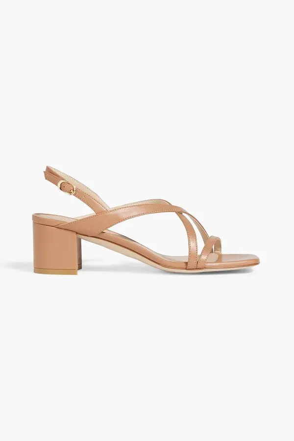 STUART WEITZMAN Oasis 50 Leather Slingback Sandals - Light Brown