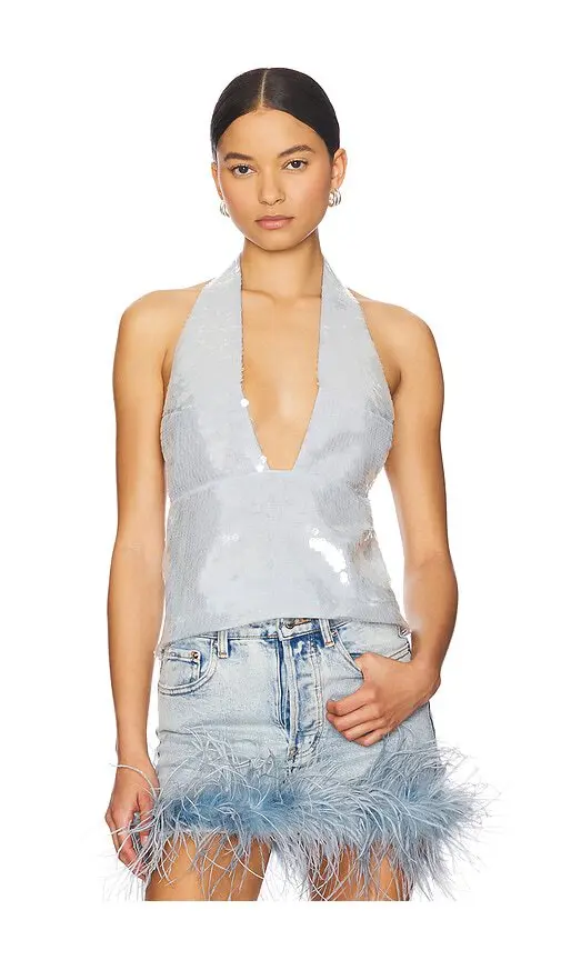 Retrofete Sequin Halterneck Top