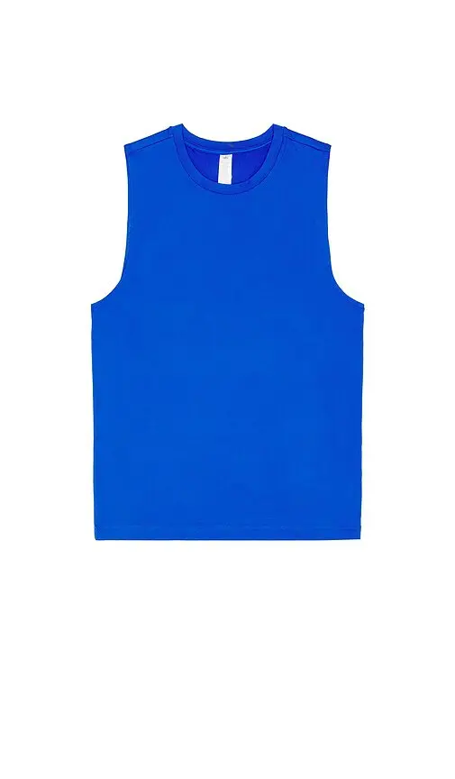 Alo Yoga Conquer Reform Crewneck Short Sleeve Tank In Blue