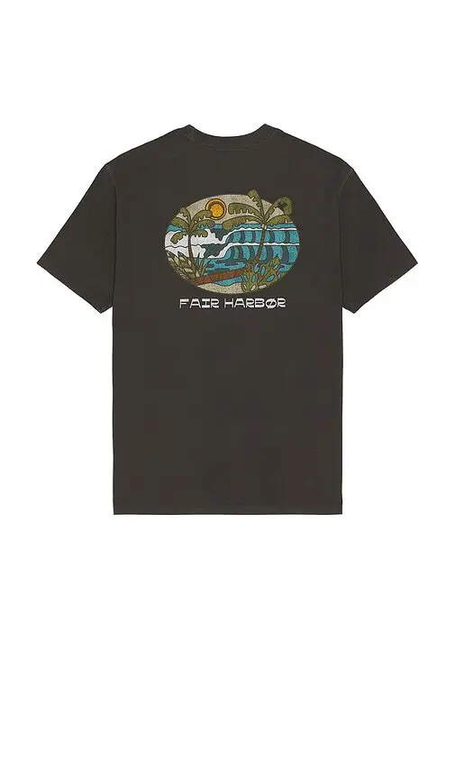 FAIR HARBOR The Saltaire Graphic Tee In Black - Black Beach Surf