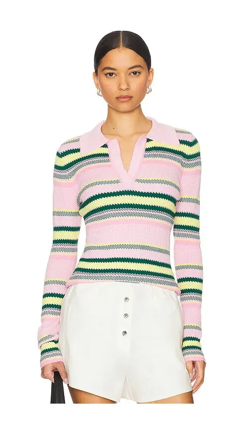 Monse Striped Knit Top - Pink Stripe