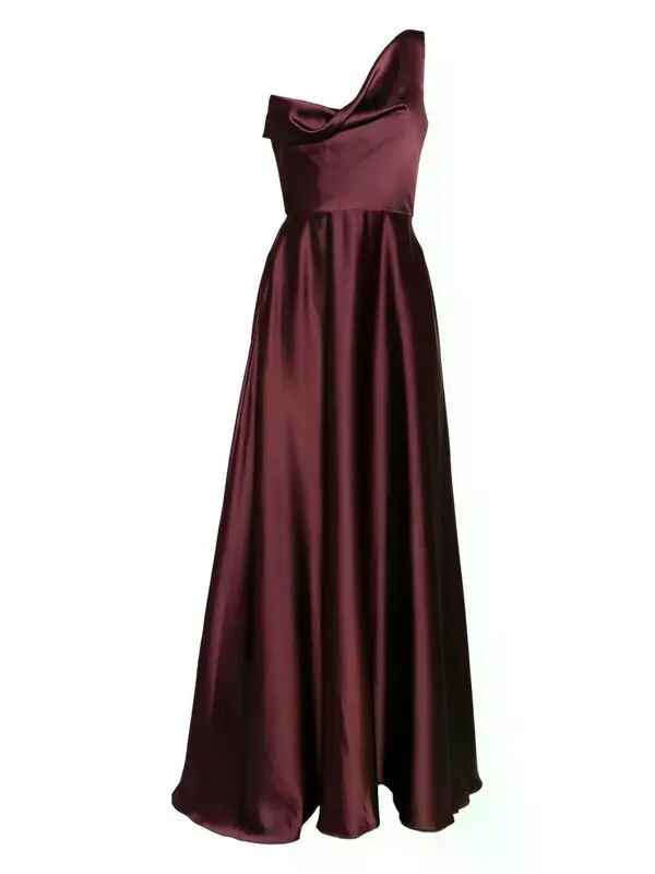 Amsale One-shoulder Draped Gown - Red