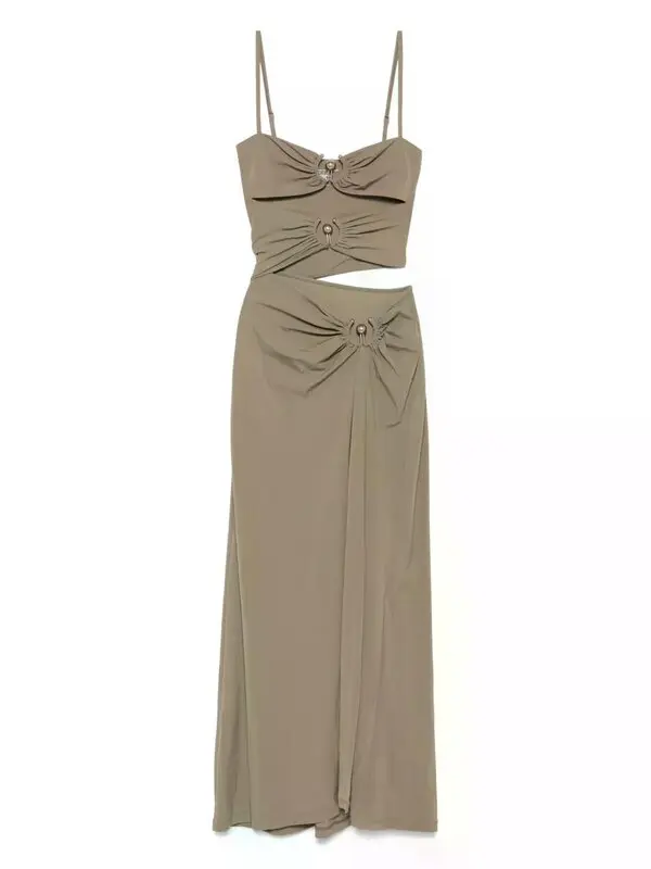 Christopher Esber Ruched Orbit Midi Dress - Green