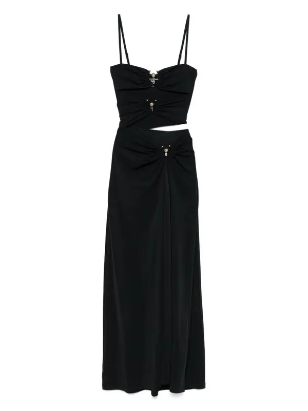 Christopher Esber Pierced Orbit Column Midi Dress - Black