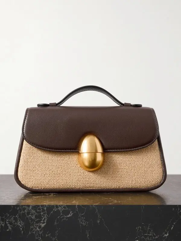 NEOUS Phoenix Leather And Raffia Tote - Neutrals