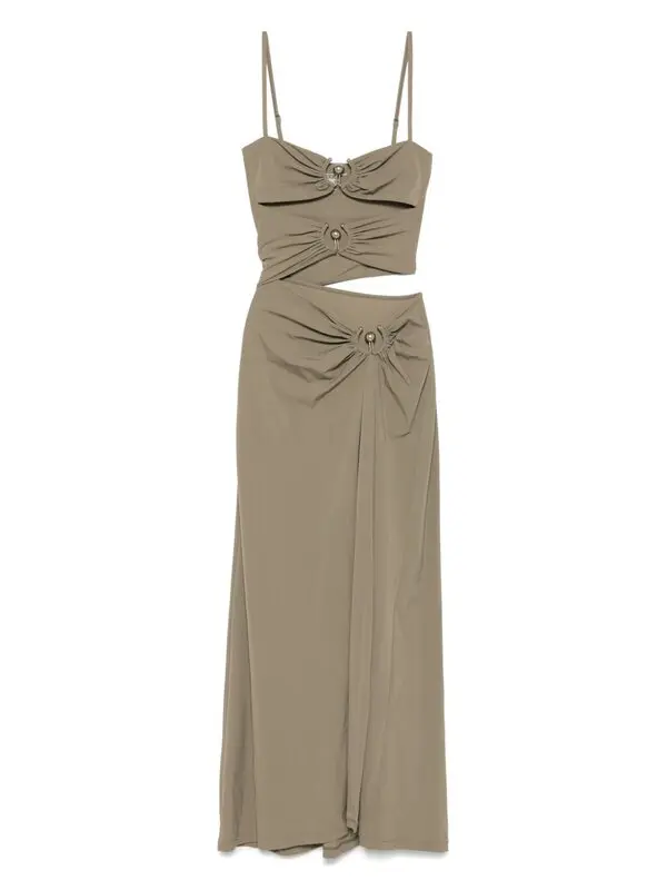 Christopher Esber Ruched Orbit Midi Dress - Green