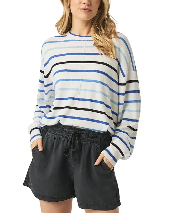 Splendid Finn Crewneck Sweater - Blue Multi Stripe