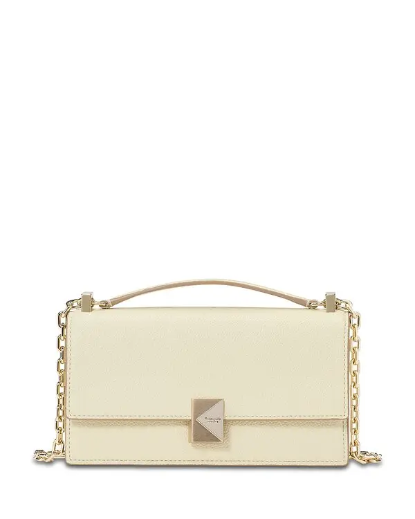 Kate Spade New York Deco Pebbled Leather Mini Flap Chain Crossbody - Sweet Cream