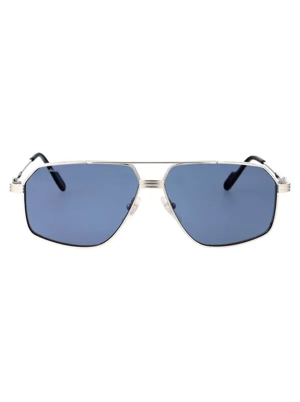 CARTIER Ct0270s Sunglasses - 007 Silver Silver Blue
