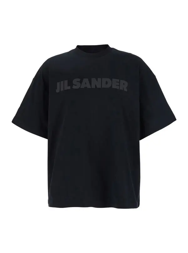JIL SANDER Crewneck T-shirt With Front Logo Print In Cotton - Black