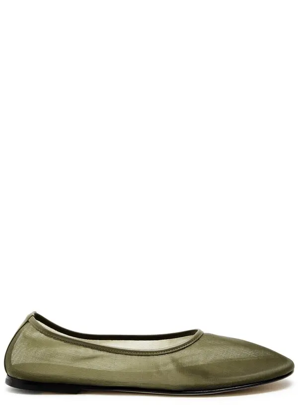 Dear Frances Balla Mesh Ballet Flats - Khaki