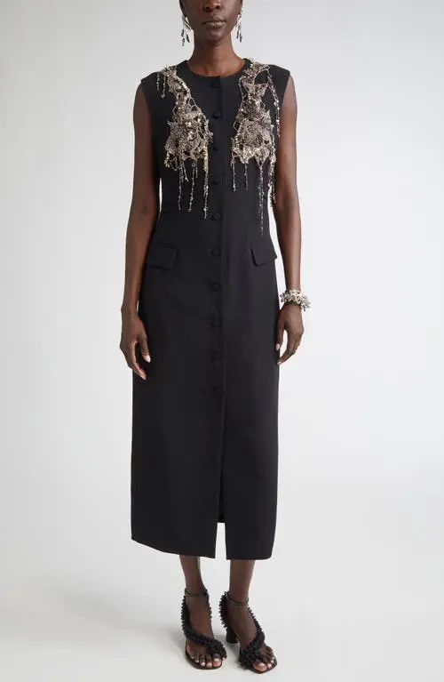 Dries Van Noten Dilby Embellished Button-front Dress