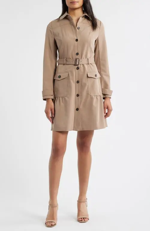 TAHARI ASL Safari Belted Long Sleeve Minidress