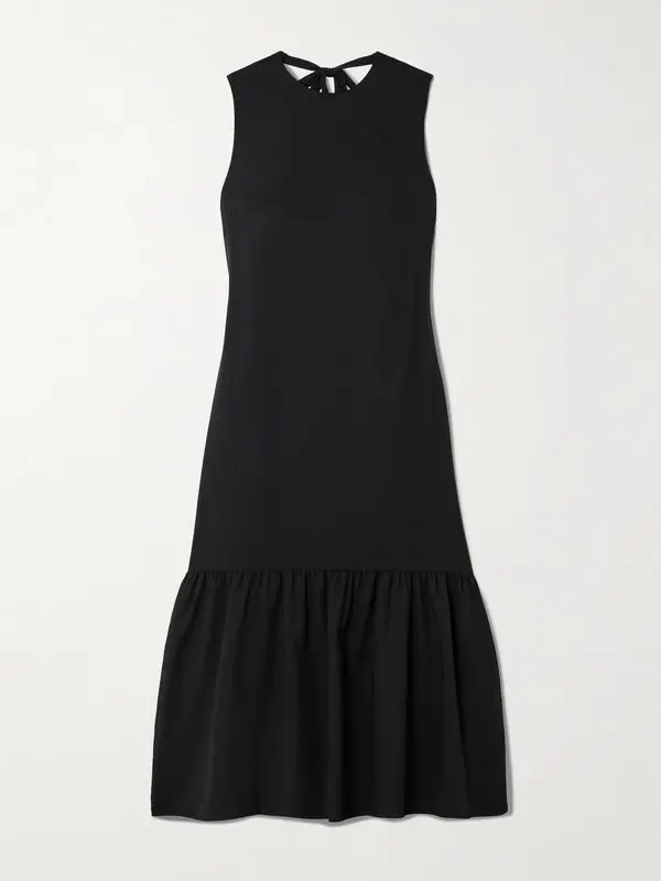 Theory Gathered Wool-blend Midi Dress