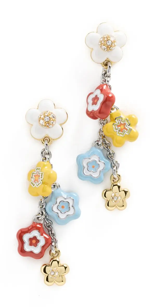 Marc Jacobs Wild Daisy Statement Earrings - Silver Multi