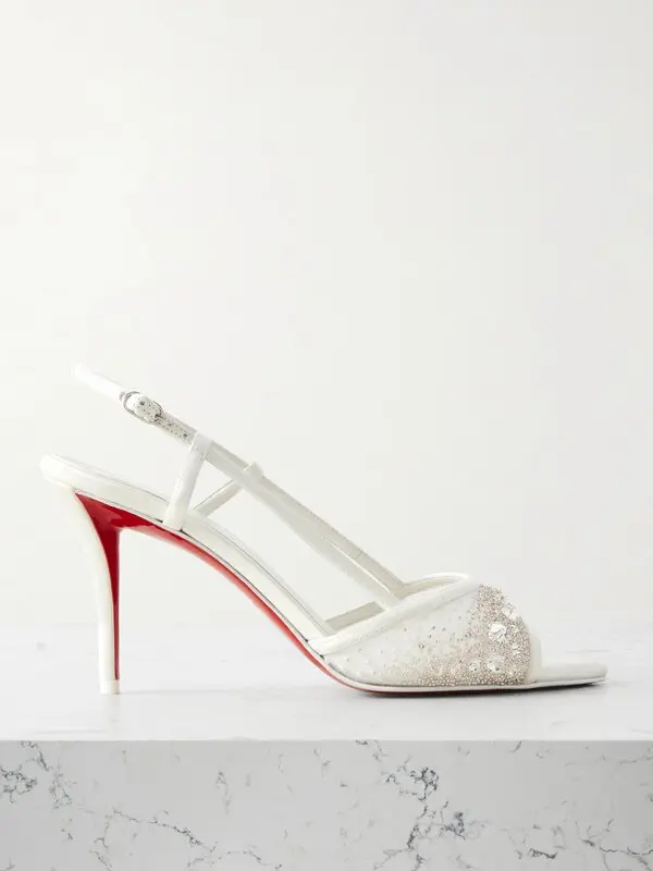 CHRISTIAN LOUBOUTIN Miss Z 80 Embellished Slingback Sandals