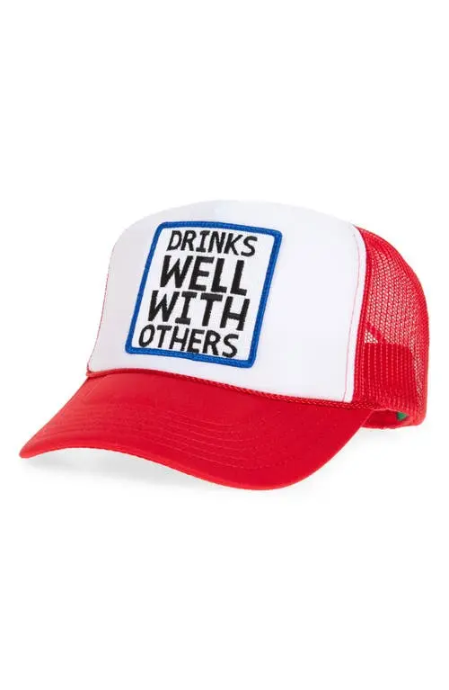 FRIDAY FEELIN’ Patch Trucker Hat - Red Split