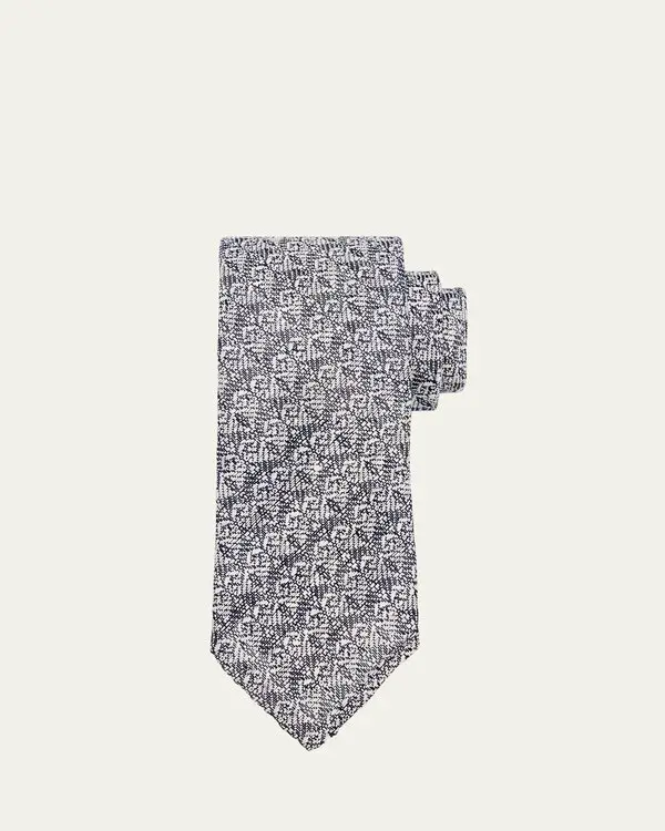 PETRONIUS 1926 Limited Edition Woven Linen Tie - Grey