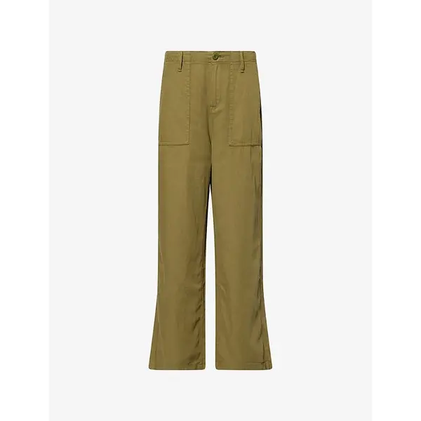 Good American Drawstring Wide-leg Cotton-blend Trousers
