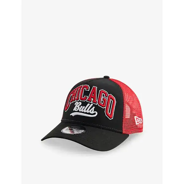 New Era 9forty Chicago Bulls Nba Script Trucker Cap Black